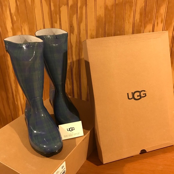 UGG | Shoes | Ugg Shaye Plaid Rain Boots Womens Sz | Poshmark